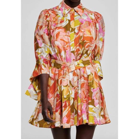 Acler | Dresses | New Acler Hendrix Dress In Pink Bouquet | Poshmark